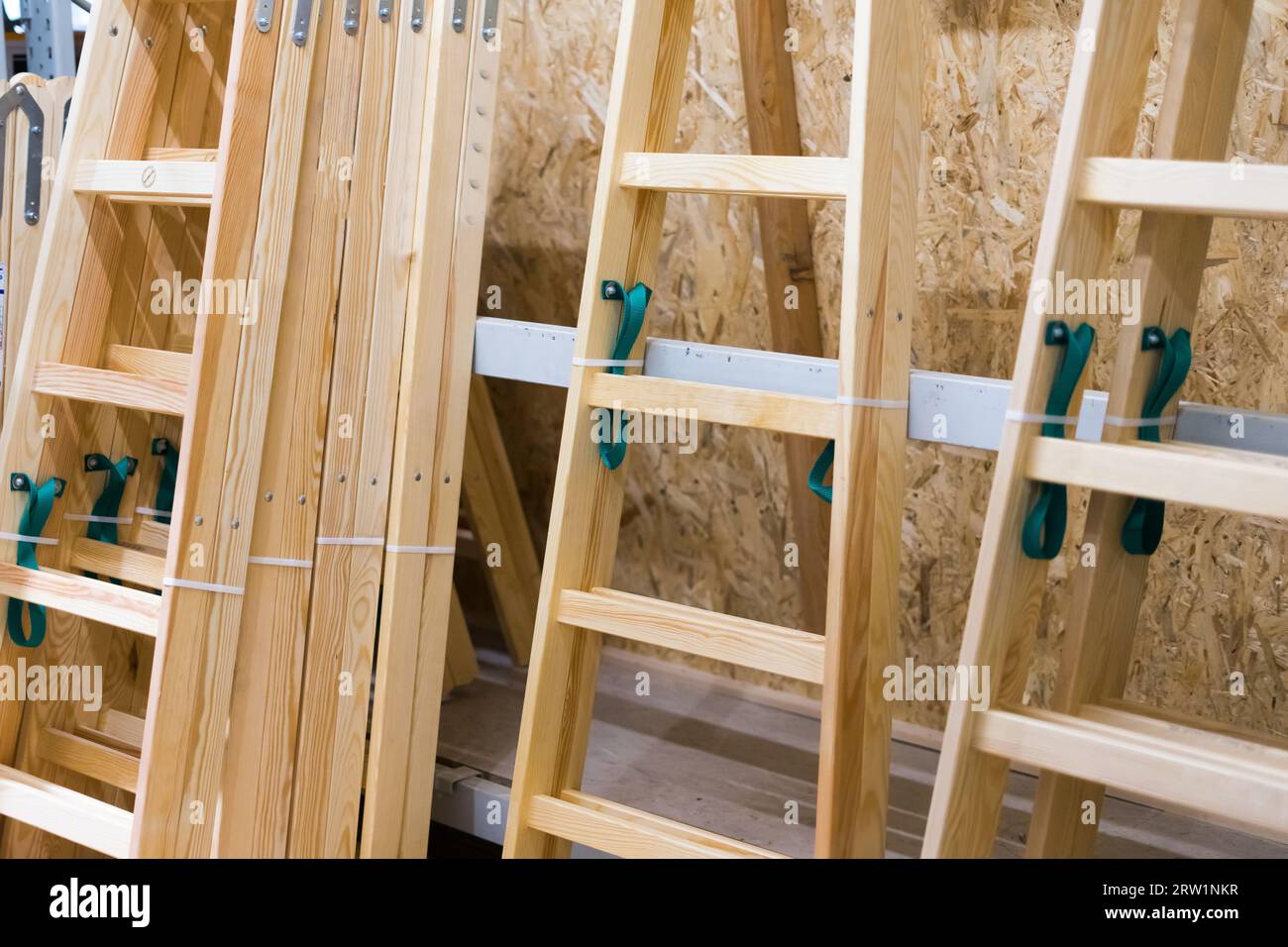 Stack of wooden ladders hi-res stock photography and images - Alamy
