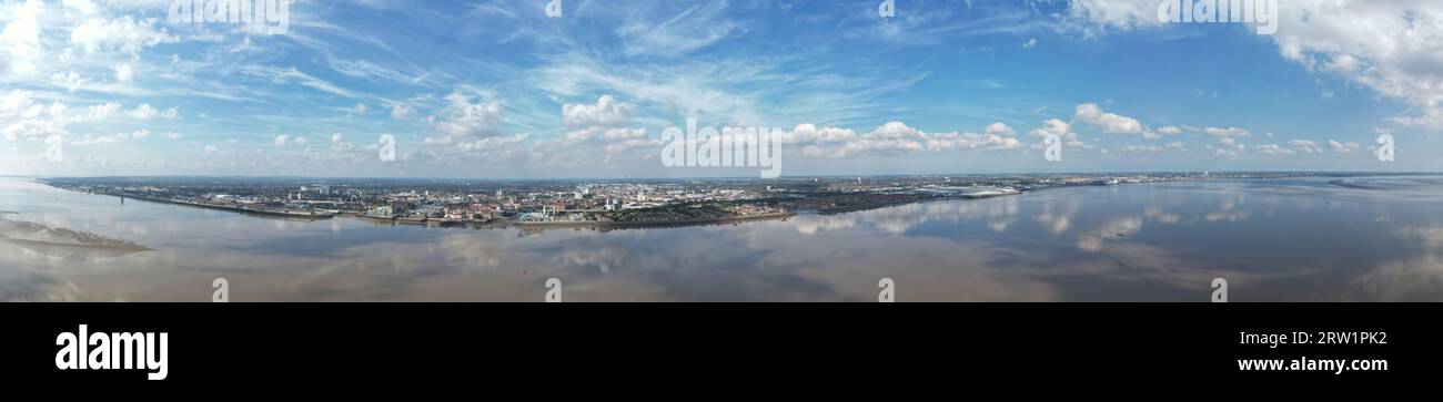 High resolution drone view of Hull, UK waterside marina area Stock ...