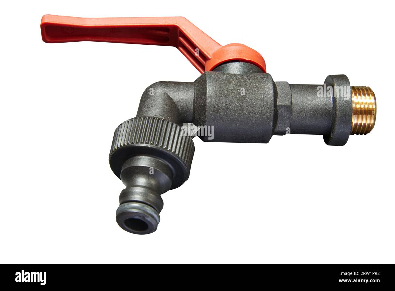 Garden tap with connection isolated on white background Stock Photo - Alamy