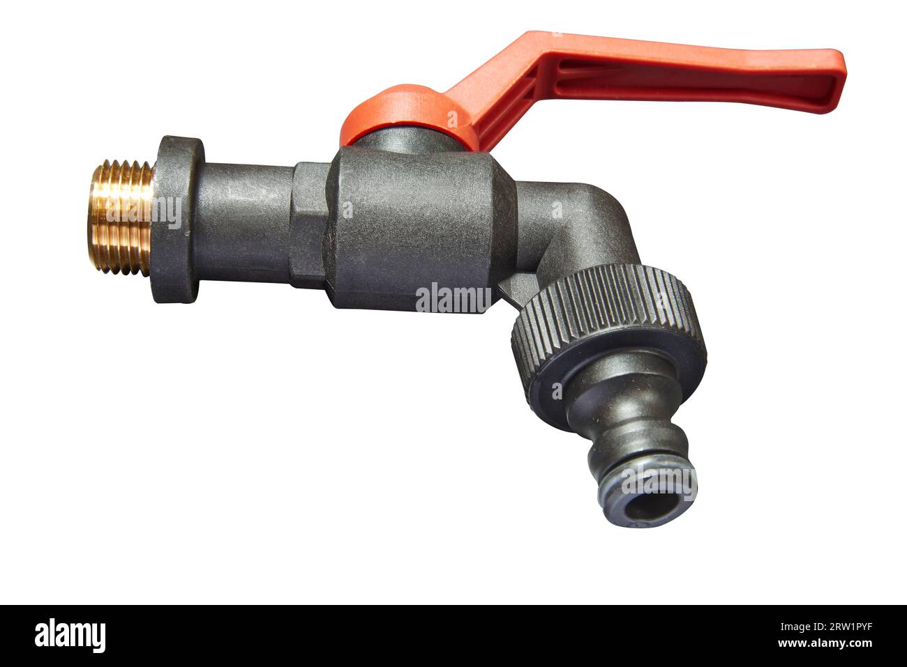 Garden tap with connection isolated on white background Stock Photo - Alamy