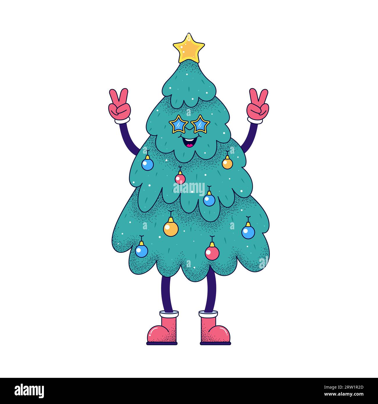 Christmas tree in cartoon style Stock Vector Image & Art - Alamy