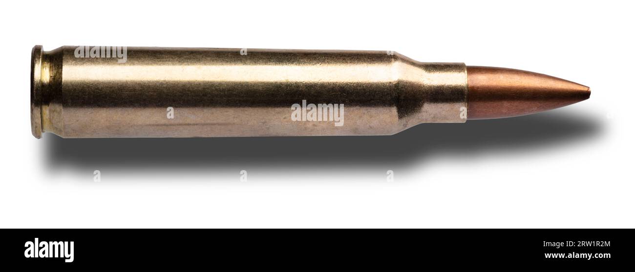 Shadow below a .223 caliber round for an AR-15 assault rifle Stock ...