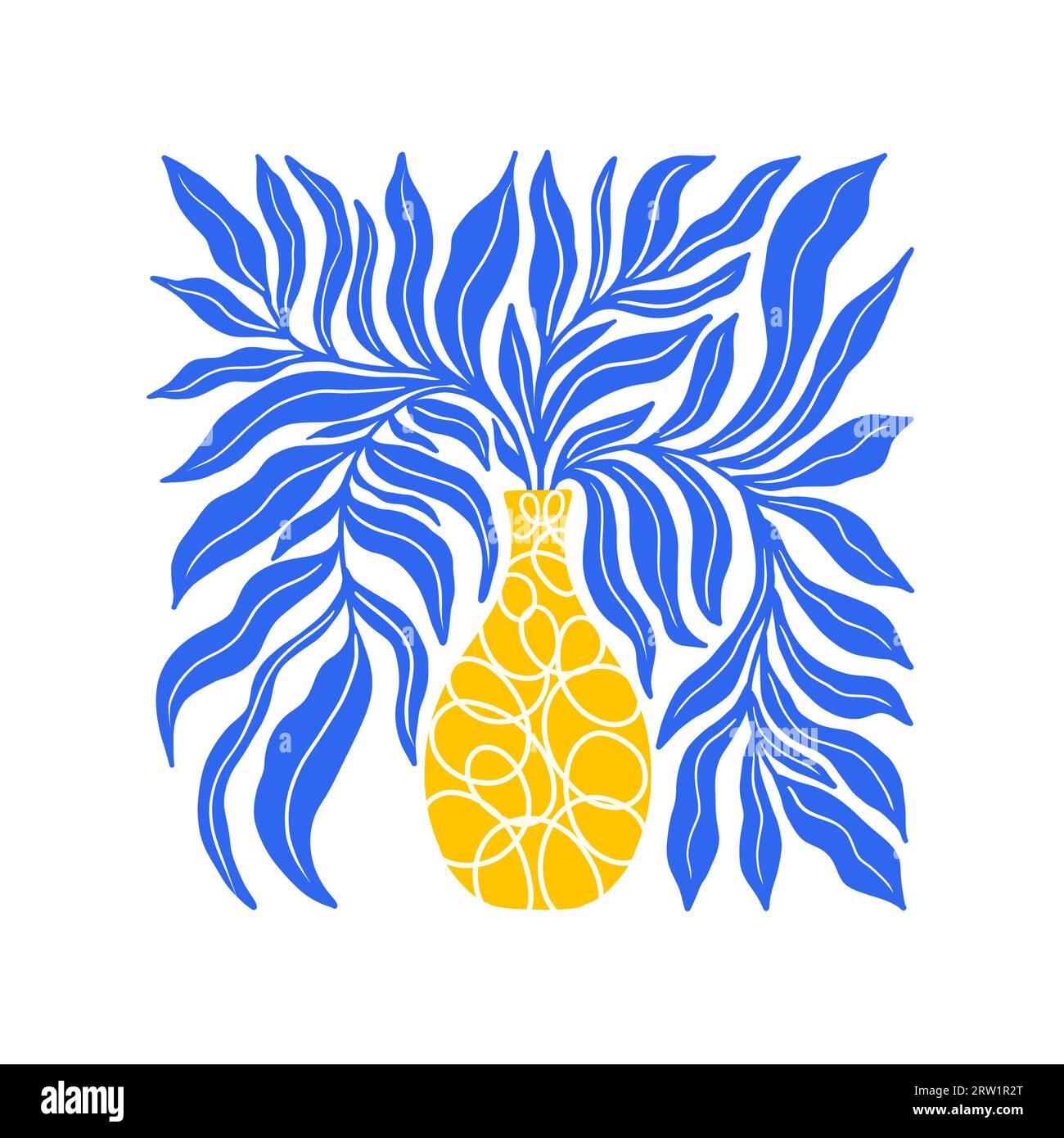 Decorative branches in a yellow vase Stock Vector Image & Art - Alamy