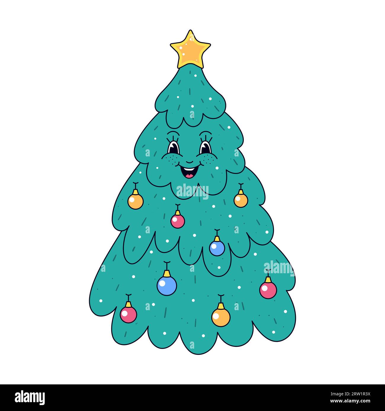 Christmas tree cartoon groovy Cut Out Stock Images & Pictures - Alamy
