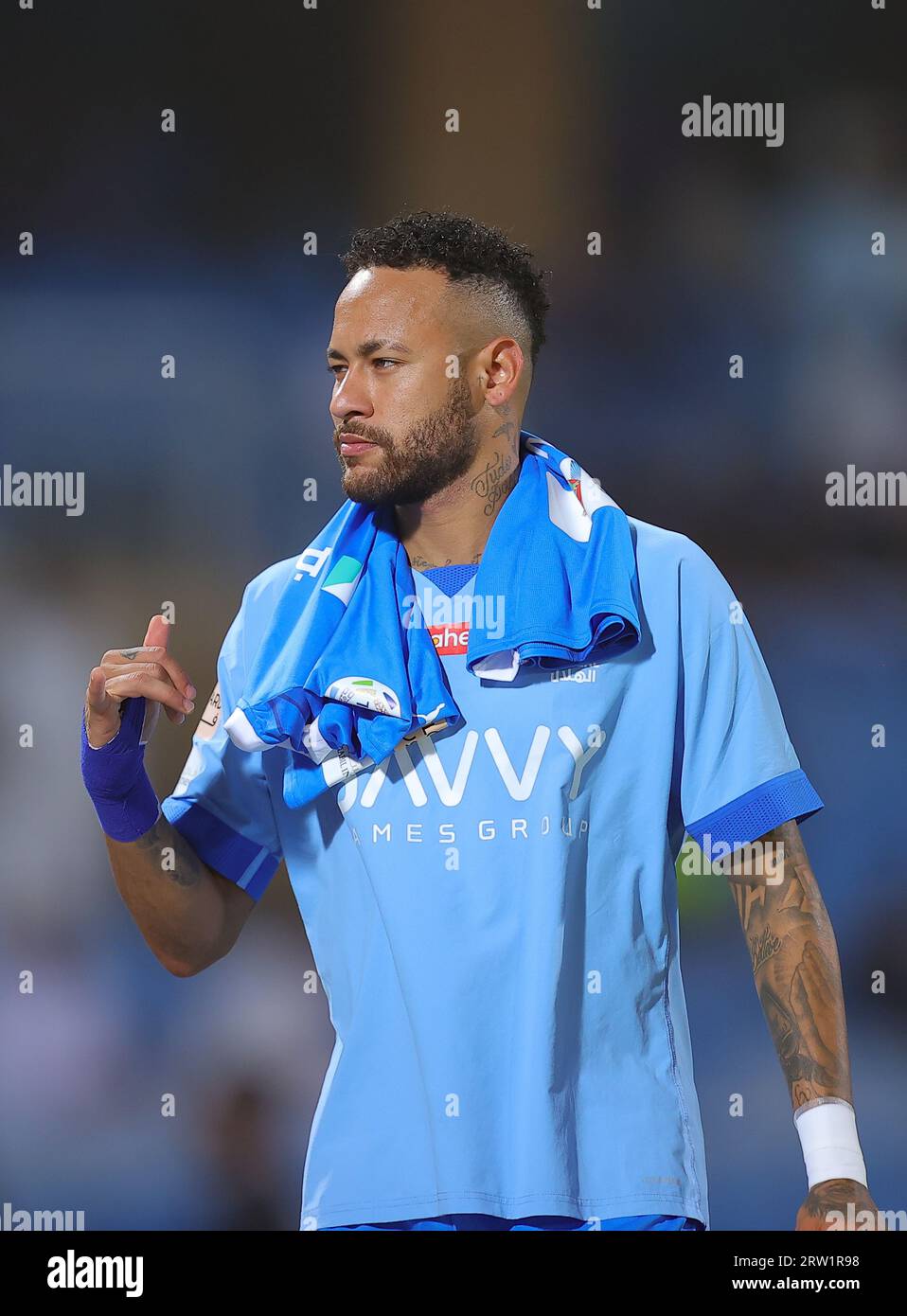 Neymar Jr of Al-Hilal SFC gestures during their Match Day 6 of the SAFF ...