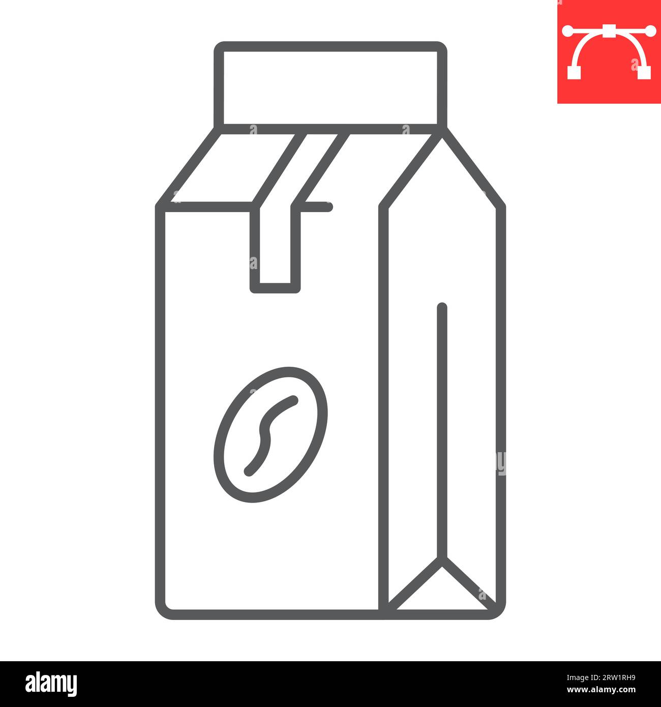 Coffee pack line icon, coffee bean and drink, coffee package vector ...