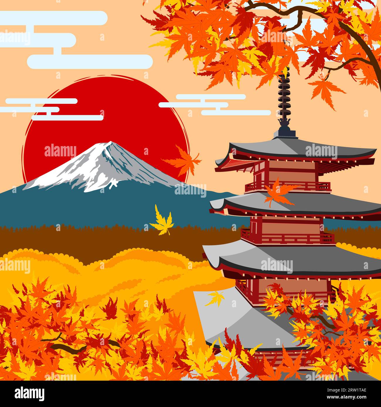 Beautiful mountain view near Stock Vector Images - Alamy