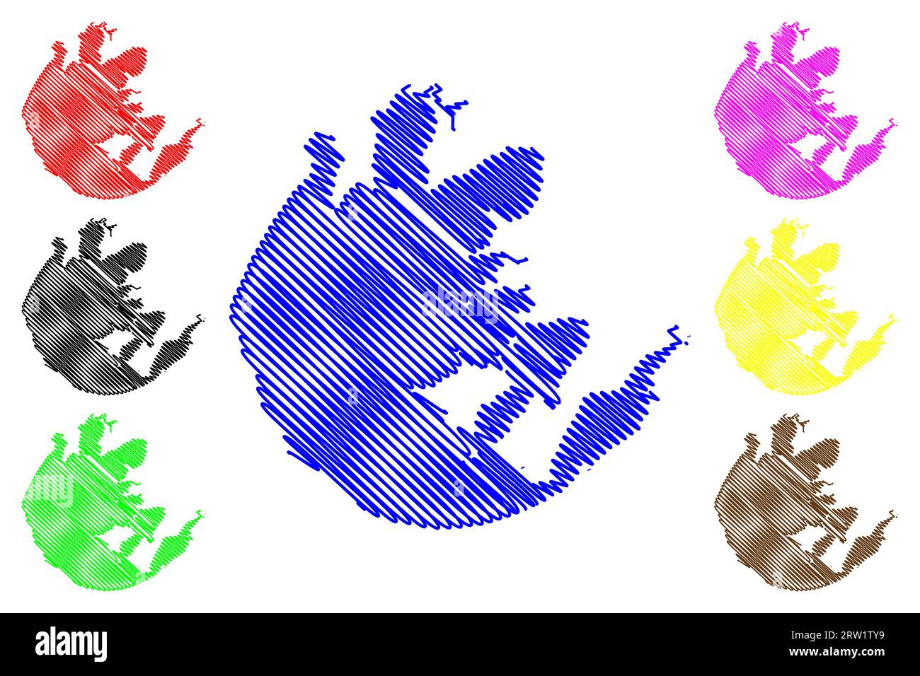 Lake Tai (People's Republic of China, PRC) map vector illustration ...