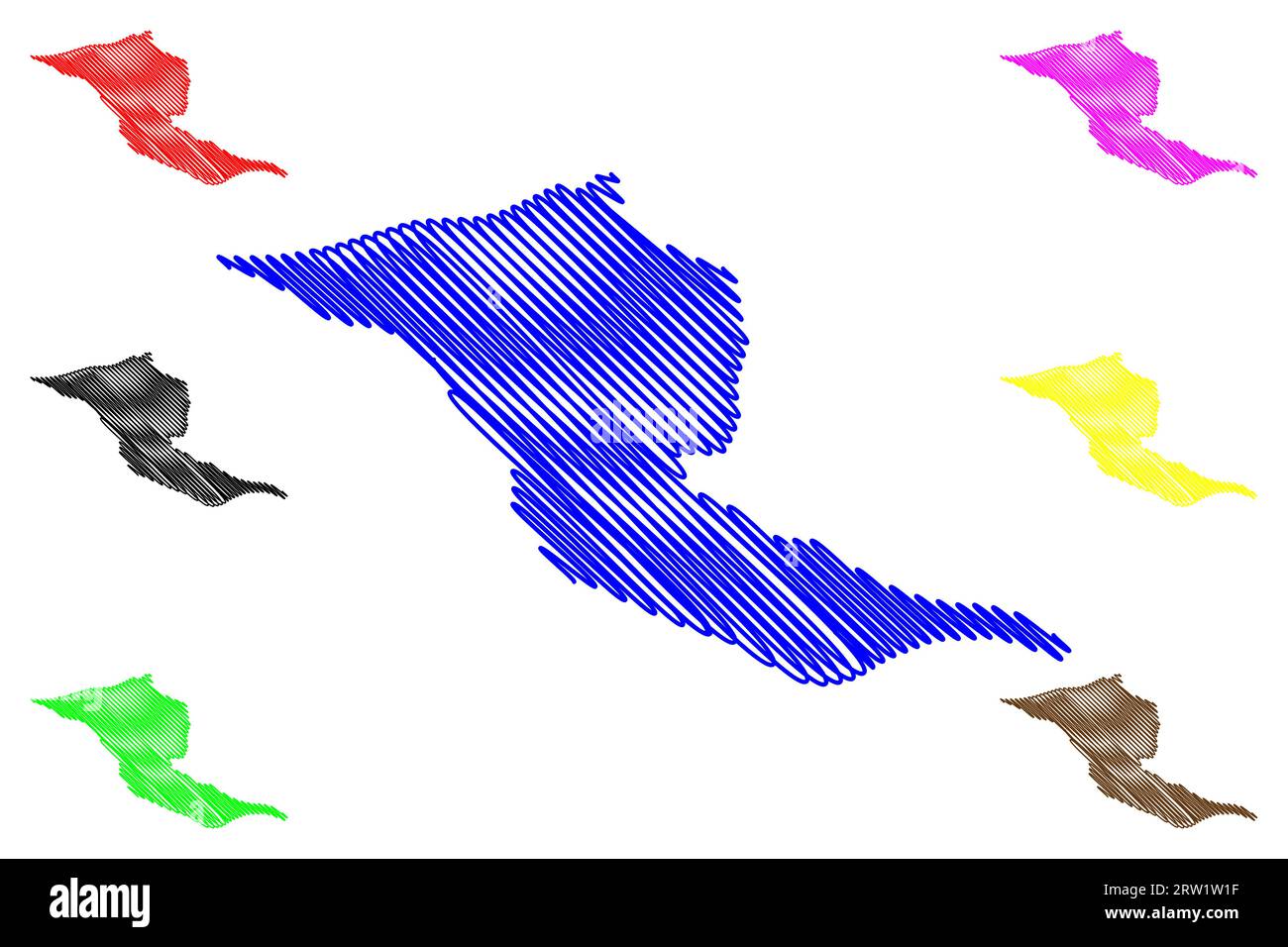 Lake Suraj Tal (Republic of India) map vector illustration, scribble ...