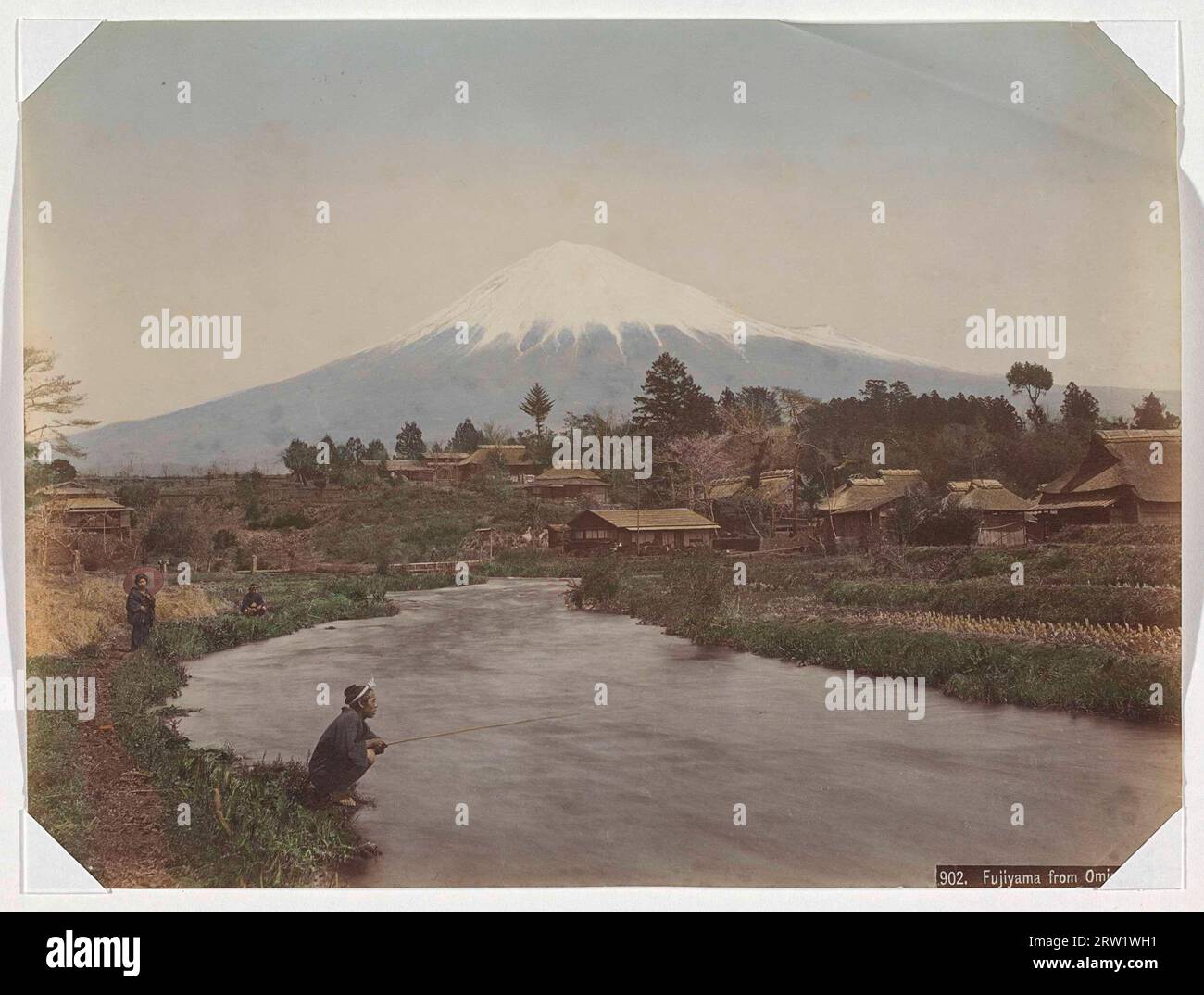View of Mount Fuji from Omiya village 1890 - 1894 Stock Photo - Alamy