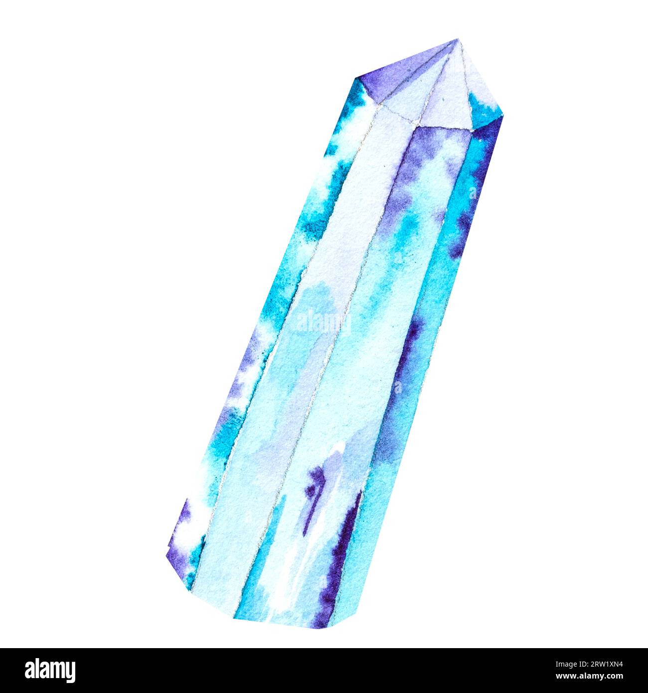 Watercolor illustration of magic crystals, hand drawing, esoterics ...