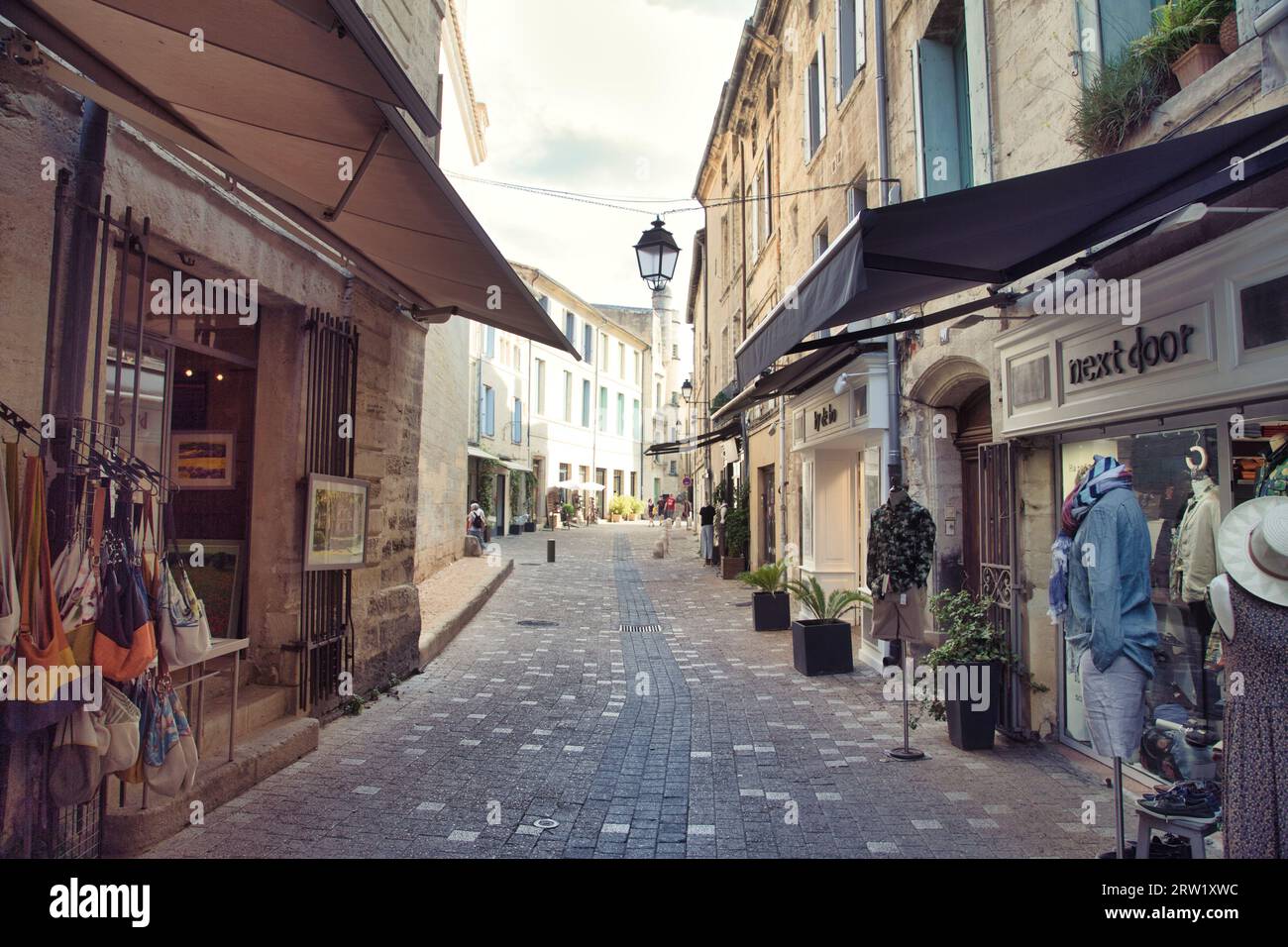 the beautiful architecture of the small french town "Uzès Stock Photo ...
