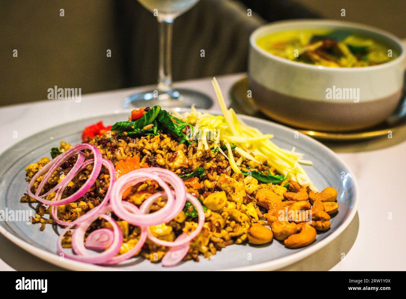 Thai Olive Organic Rice (Vegan) Isan-styled fried rice with green ...