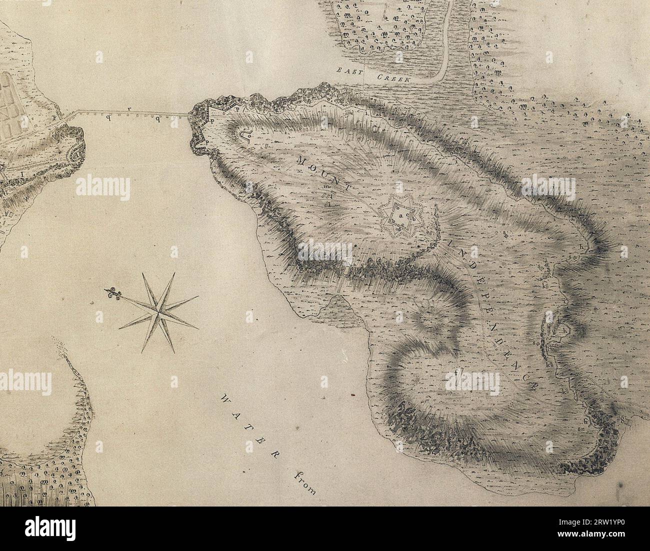 A map of Mount Independence Stock Photo - Alamy
