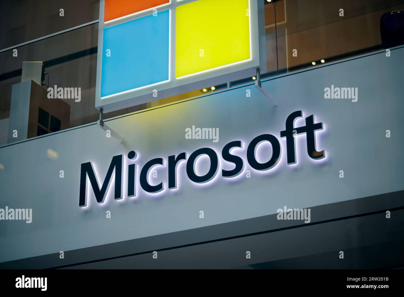 Microsoft logo. New York City, September 16, 2023 Stock Photo - Alamy