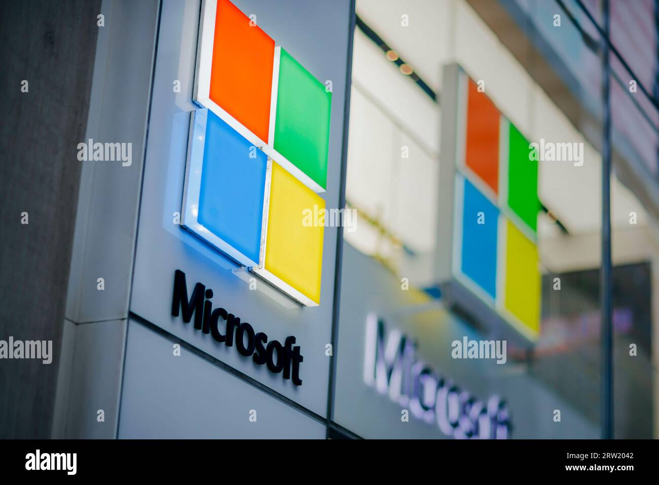 Microsoft logo. New York City, September 16, 2023 Stock Photo - Alamy