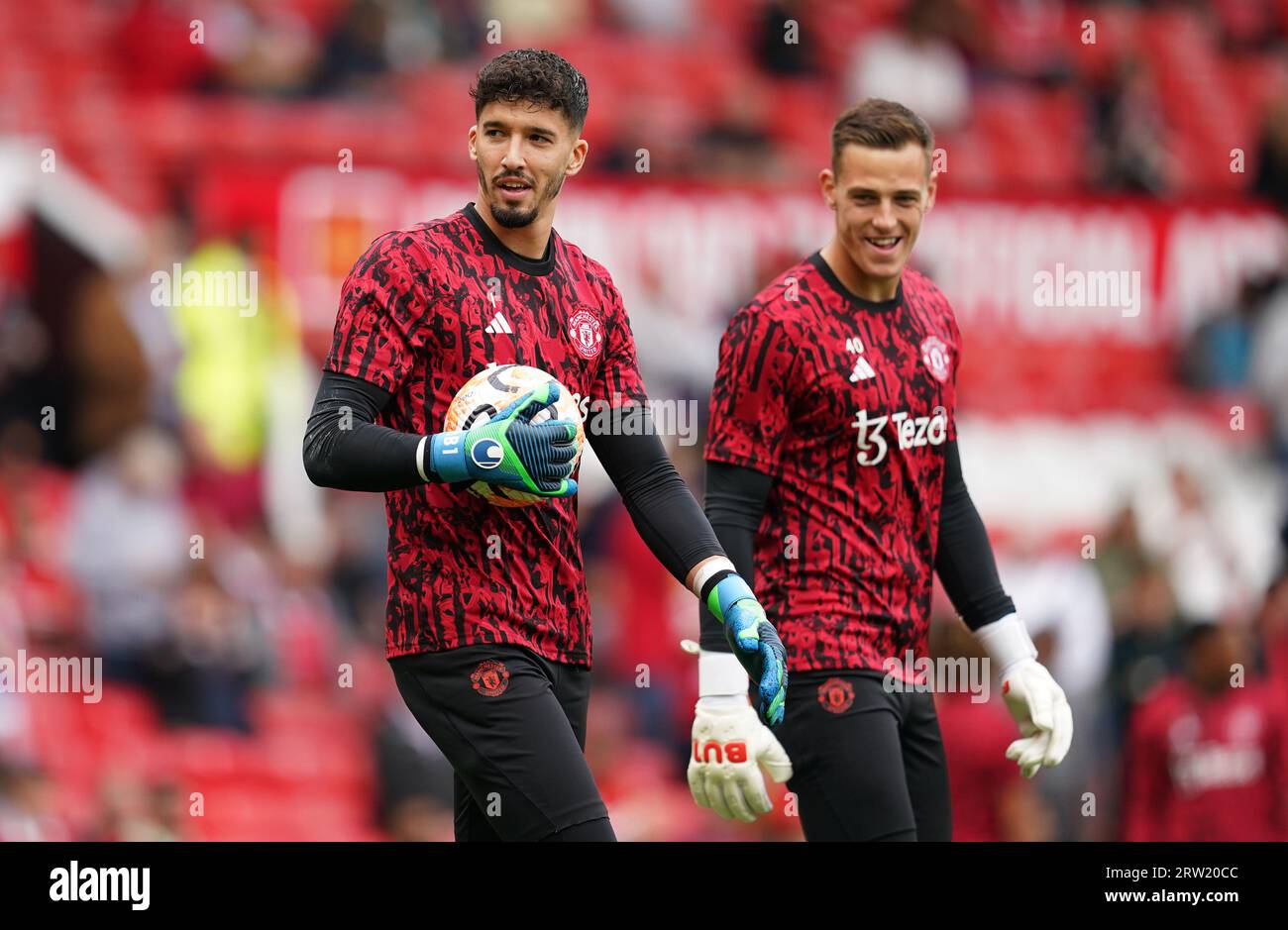 Manchester United goalkeepers Altay Bayindir (left) and Radek Vitek ...