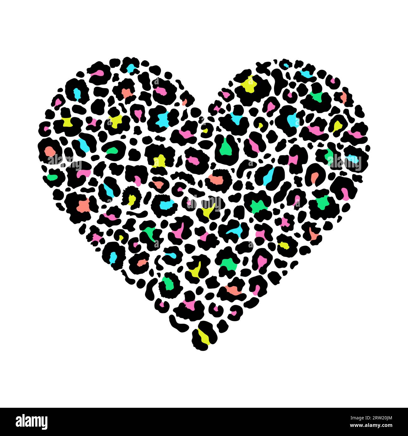Leopard print heart vector Stock Vector Images - Alamy