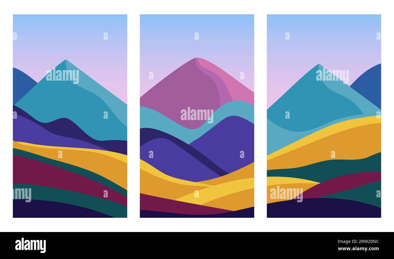 Collage with abstract landscape Stock Vector Image & Art - Alamy