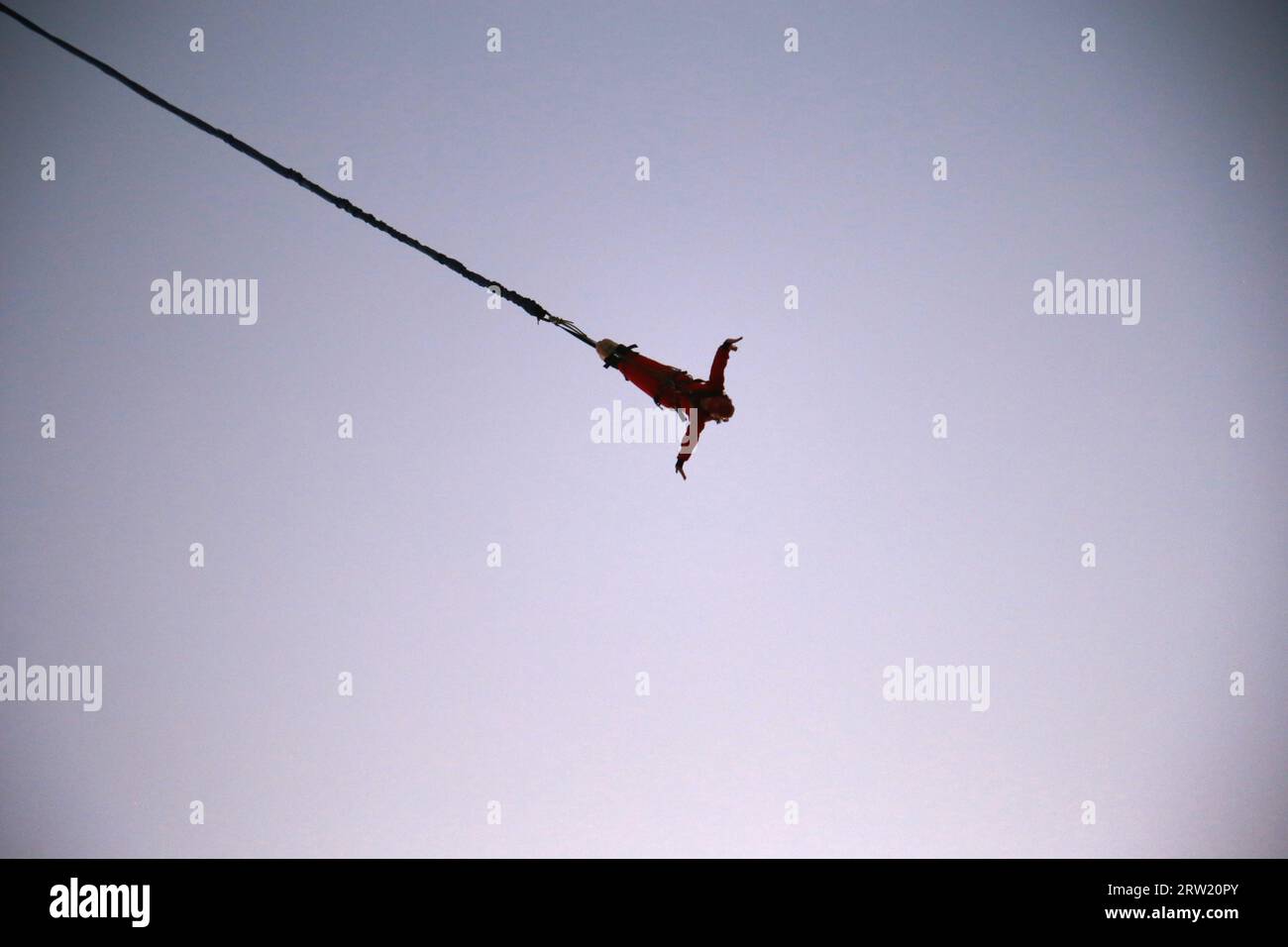 Tehran, Iran. 15th Sep, 2023. An Iranian person makes a bungee jump ...