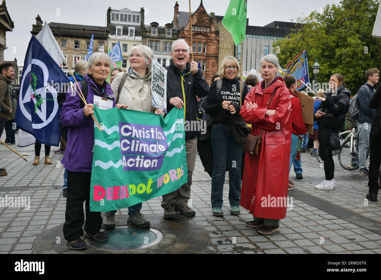 Edinburgh Scotland, UK 16 September 2023. Hundreds of protesters gather ...