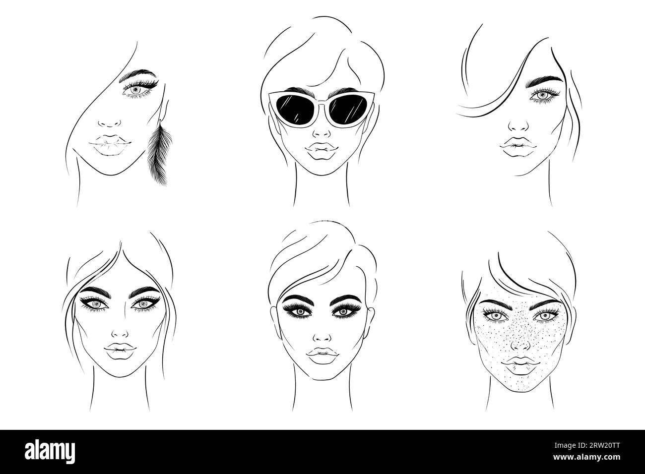 Collection of female portraits Stock Vector Image & Art - Alamy