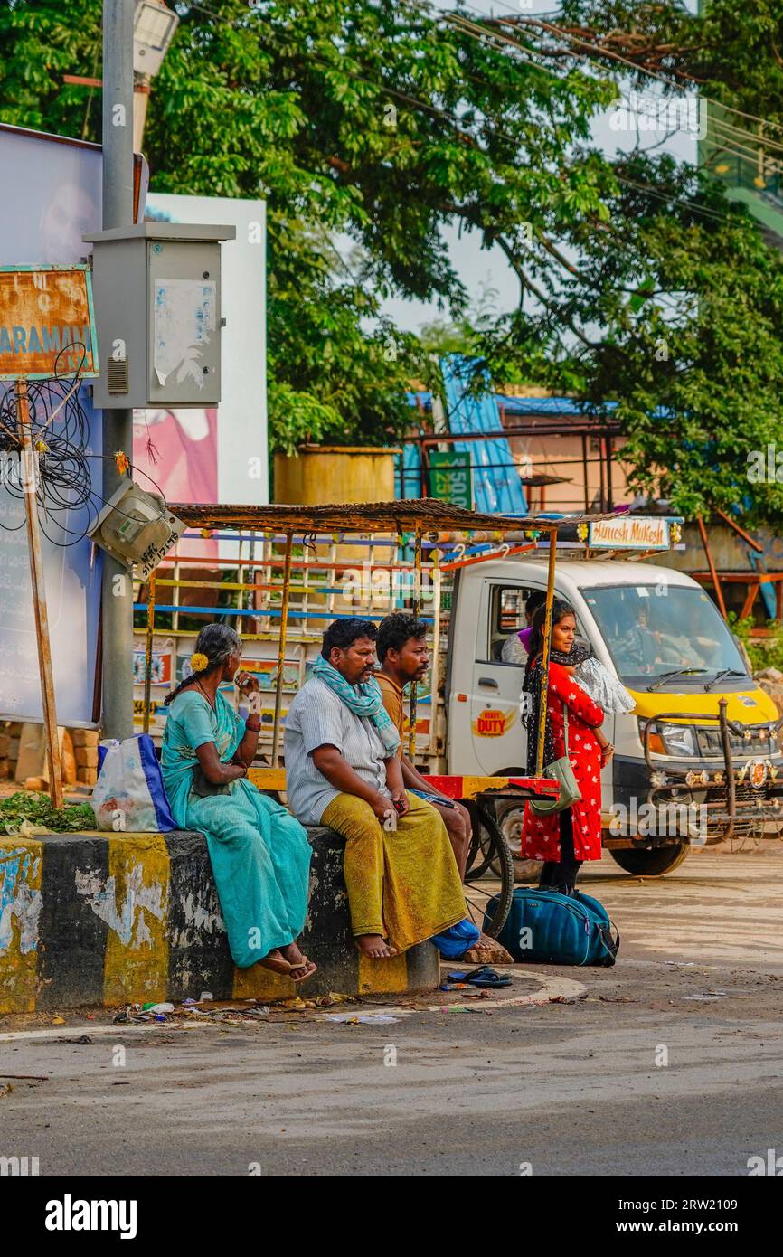 Puttaparthi, India - September 01 2023: Puttaparthi street view at the ...
