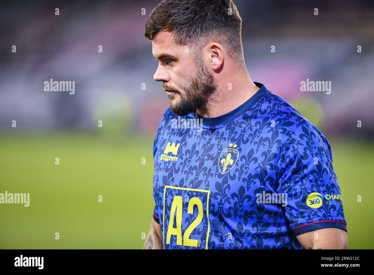 Leigh, England - 15th September 2023 Wakefield Trinity's Liam Hood ...