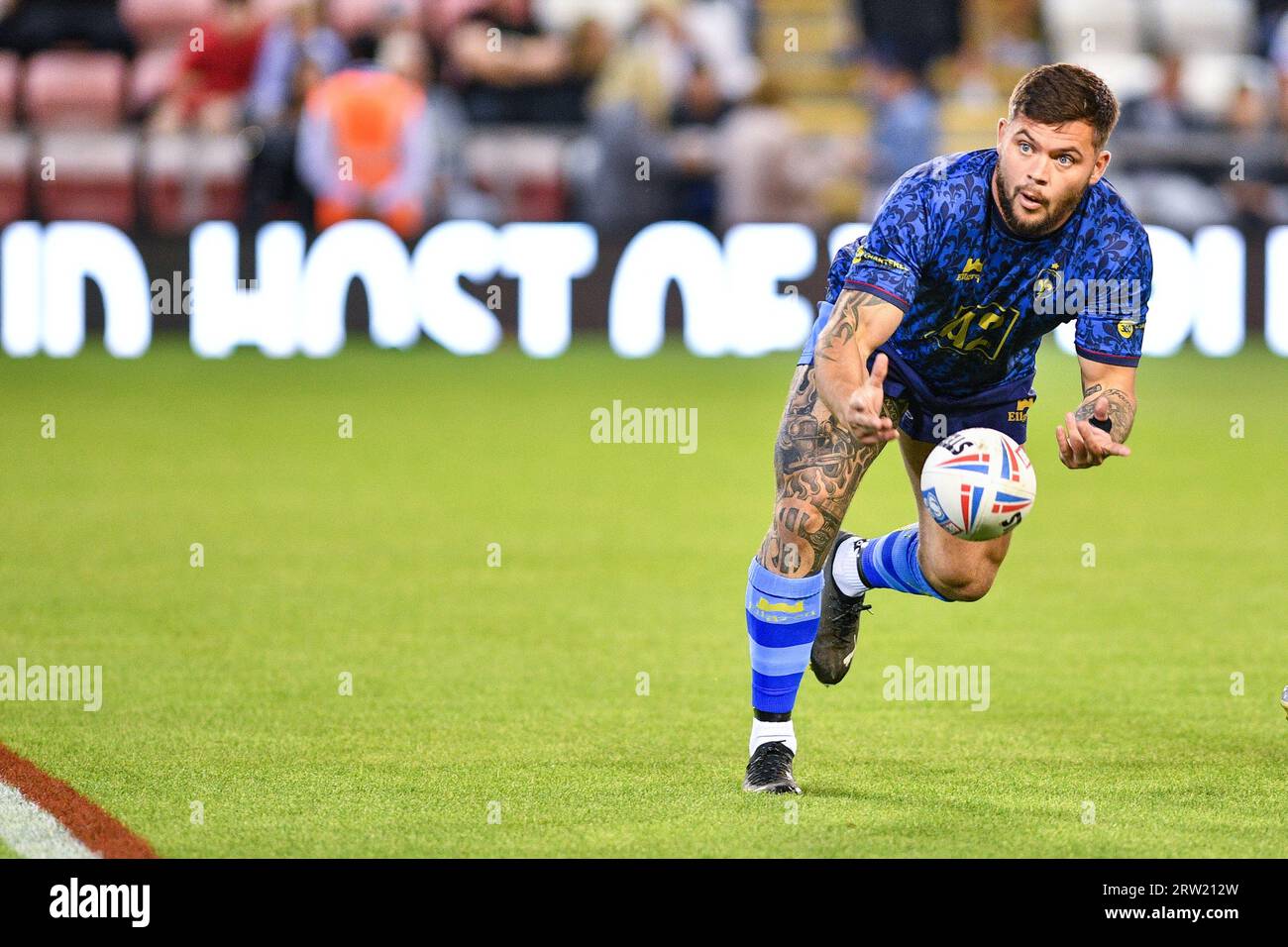 Leigh, England - 15th September 2023 Wakefield Trinity's Liam Hood ...