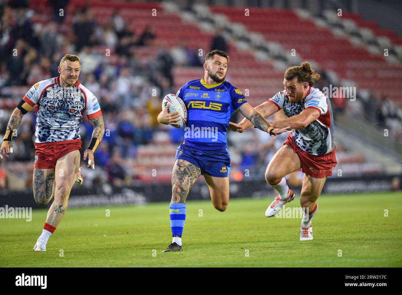 Leigh, England - 15th September 2023 Wakefield Trinity's Liam Hood ...