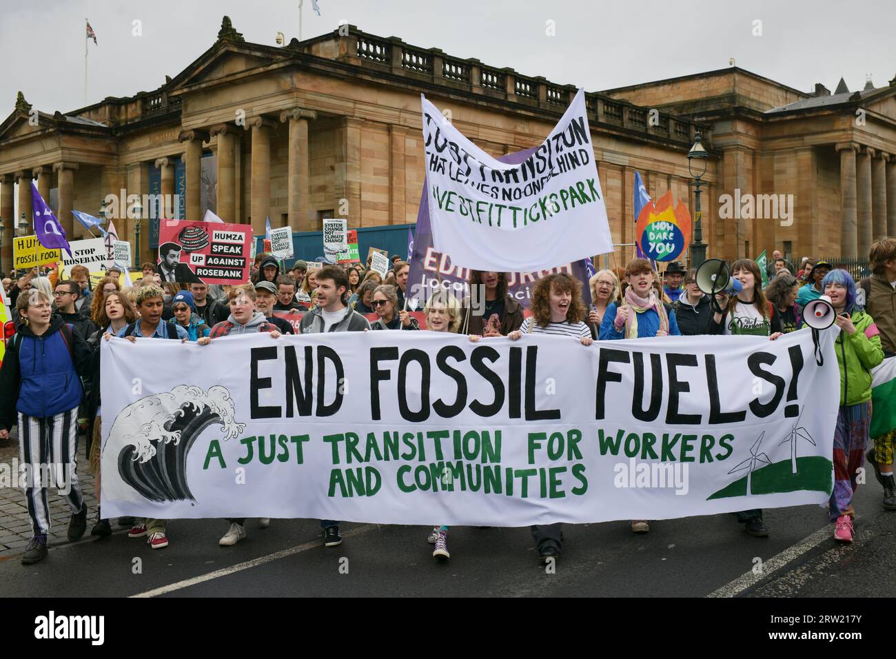 Edinburgh Scotland, UK 16 September 2023. Hundreds of protesters gather ...