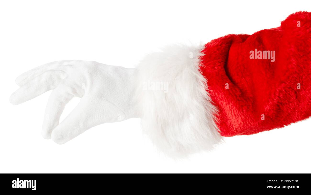 Santa hand isolated on white background with clipping path Stock Photo ...