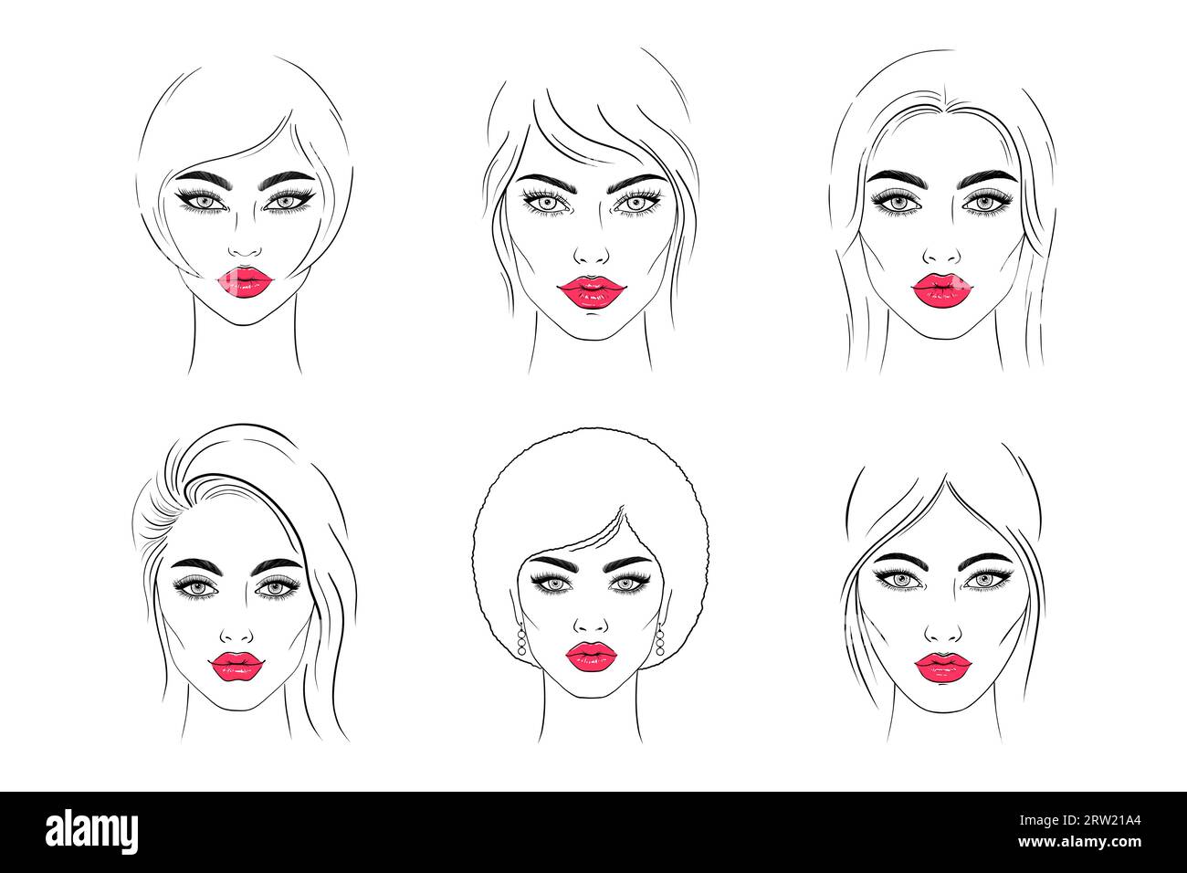 Collection of female faces Stock Vector Image & Art - Alamy