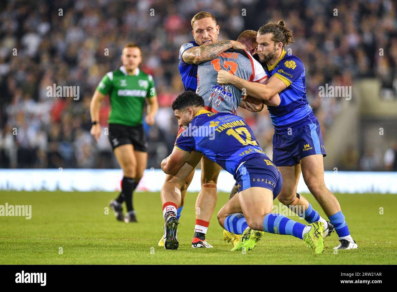 Leigh, England - 15th September 2023 Wakefield Trinity's Josh Griffin ...