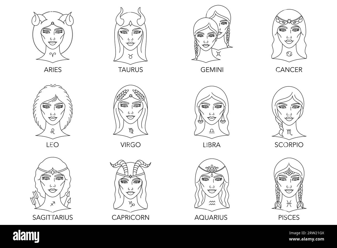 Zodiac collection Cut Out Stock Images & Pictures - Alamy