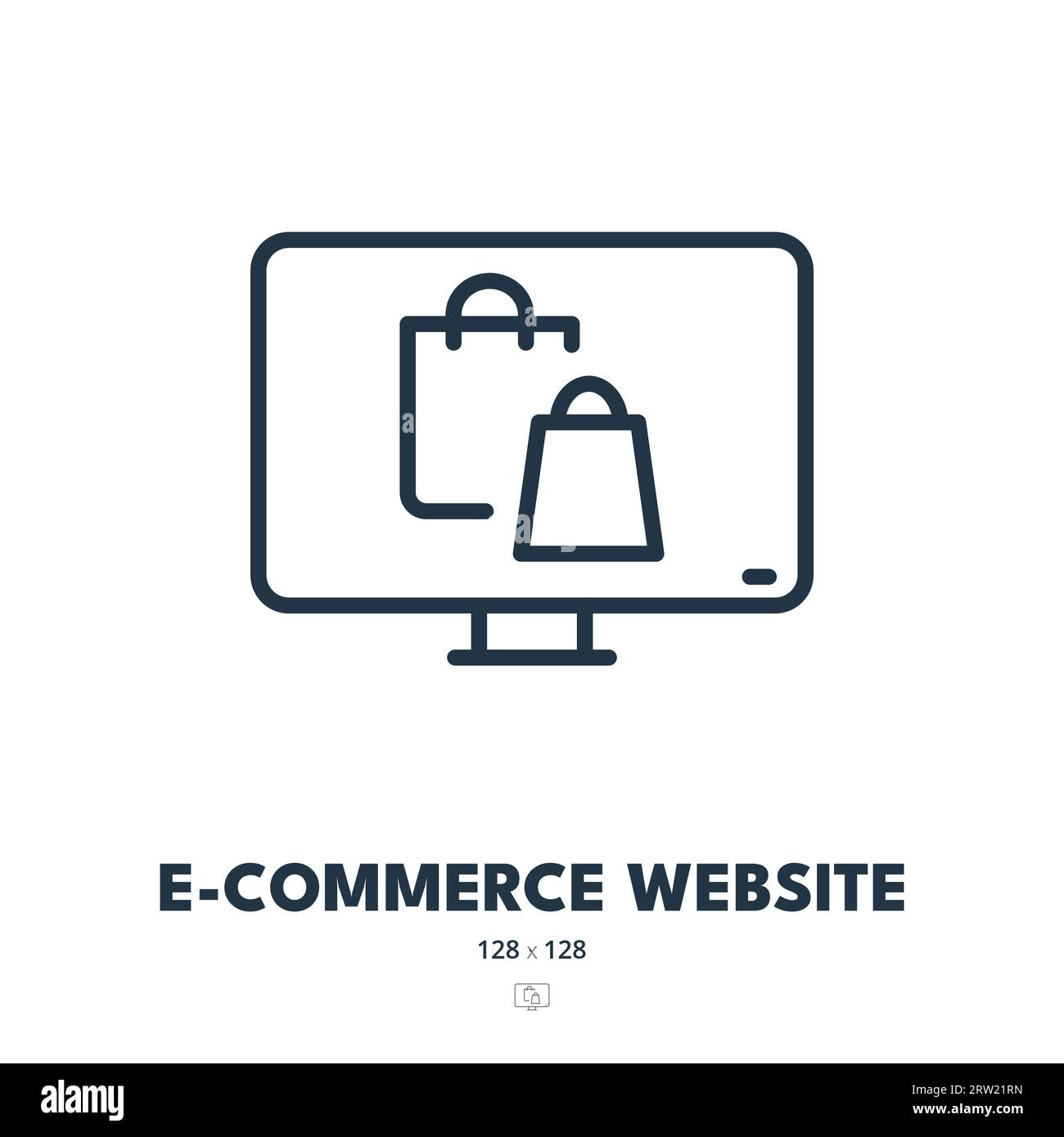E-commerce Website Icon. Store, Shop, Marketplace. Editable Stroke. Simple Vector Icon Stock ...