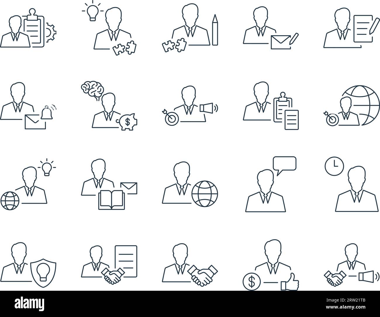 Businessman Icons Set. Entrepreneur, Businessperson, CEO, Owner ...