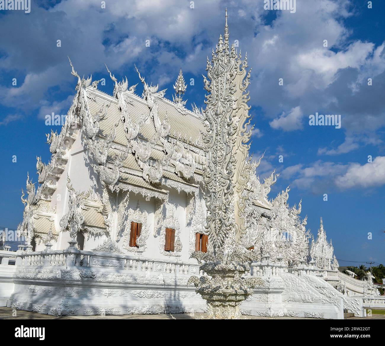 The Buddhistic Wat Rong Khun temple near Chang Rai (Thailand Stock ...