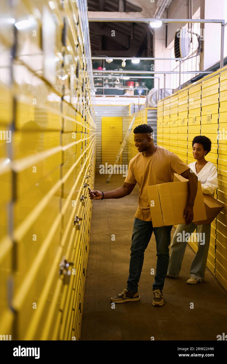 African American man opens a storage unit Stock Photo - Alamy