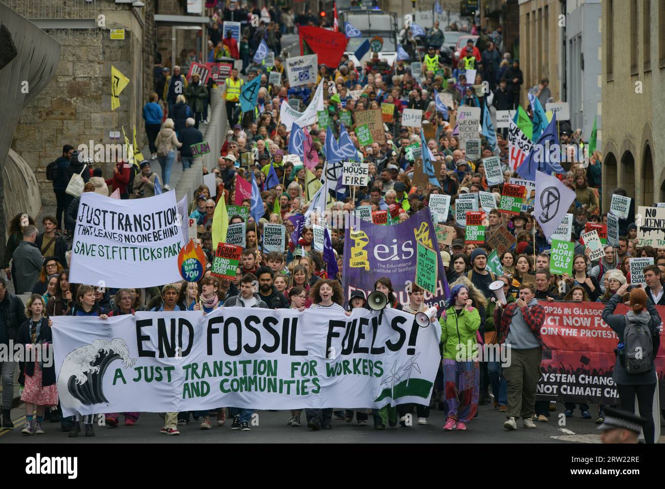 Edinburgh Scotland, UK 16 September 2023. Hundreds of protesters gather ...