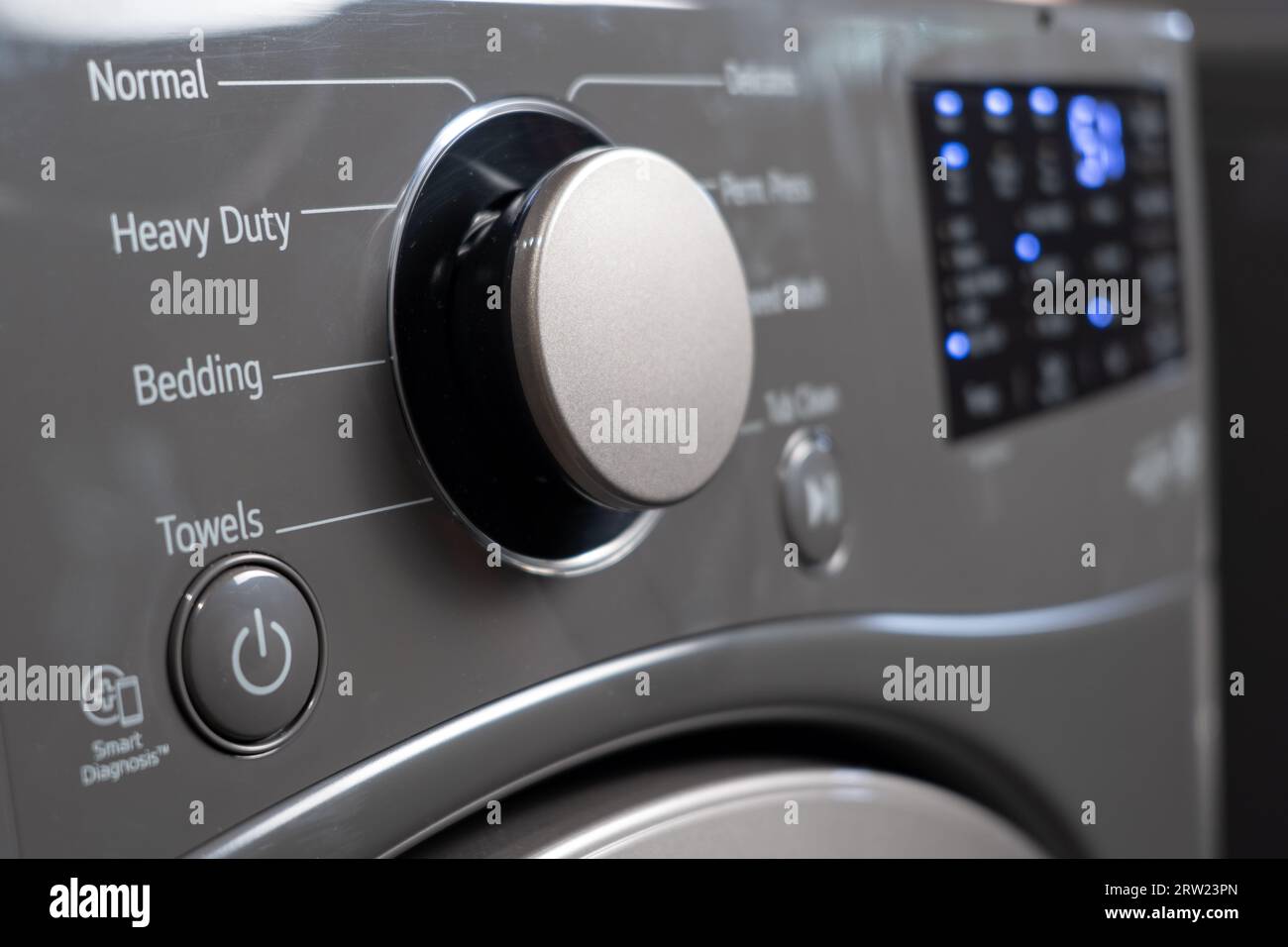 Close-up view of washing machine control panel Stock Photo - Alamy