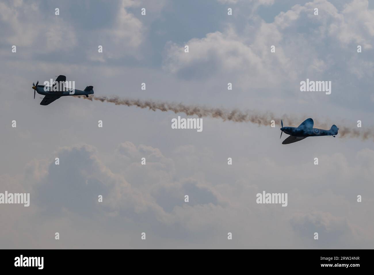 Duxford, UK. 16th Sep, 2023. Hispano HA-112 Buchons and Supermarine ...