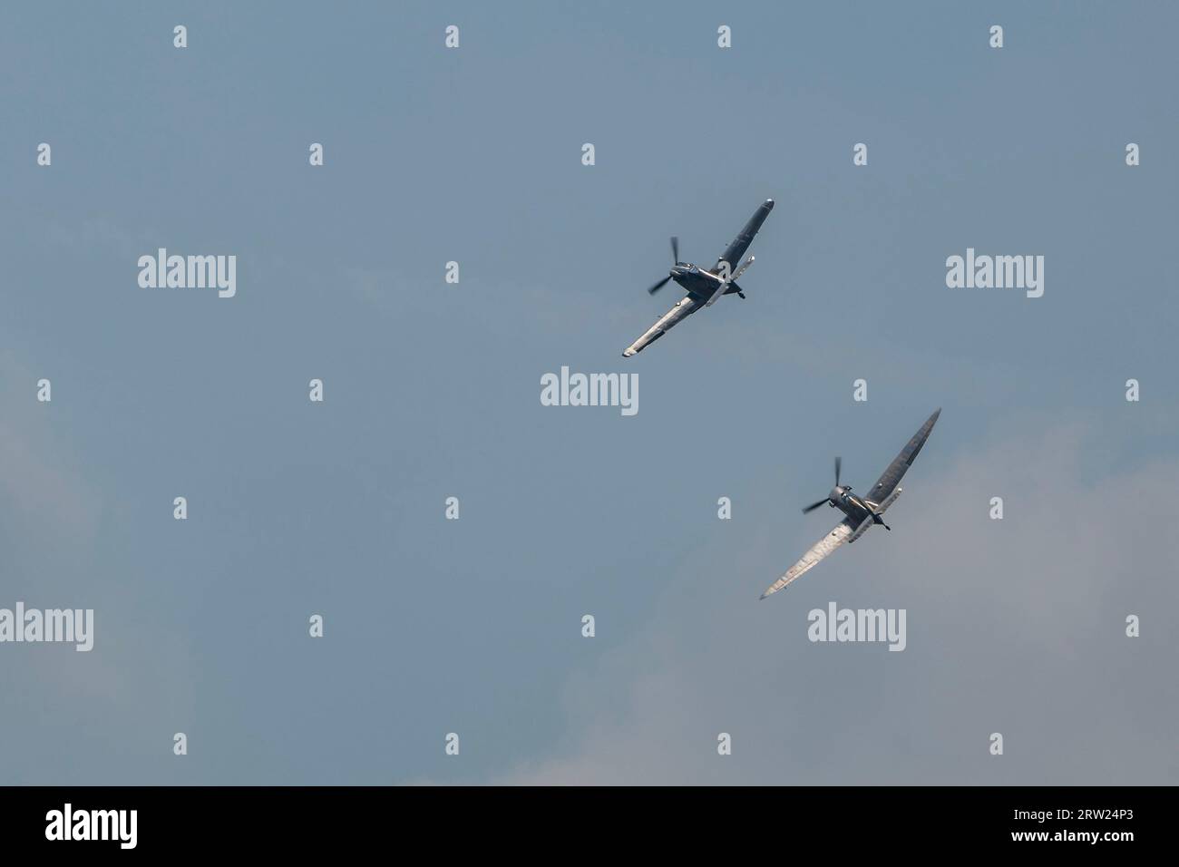 Duxford, UK. 16th Sep, 2023. Hispano HA-112 Buchons and Supermarine ...