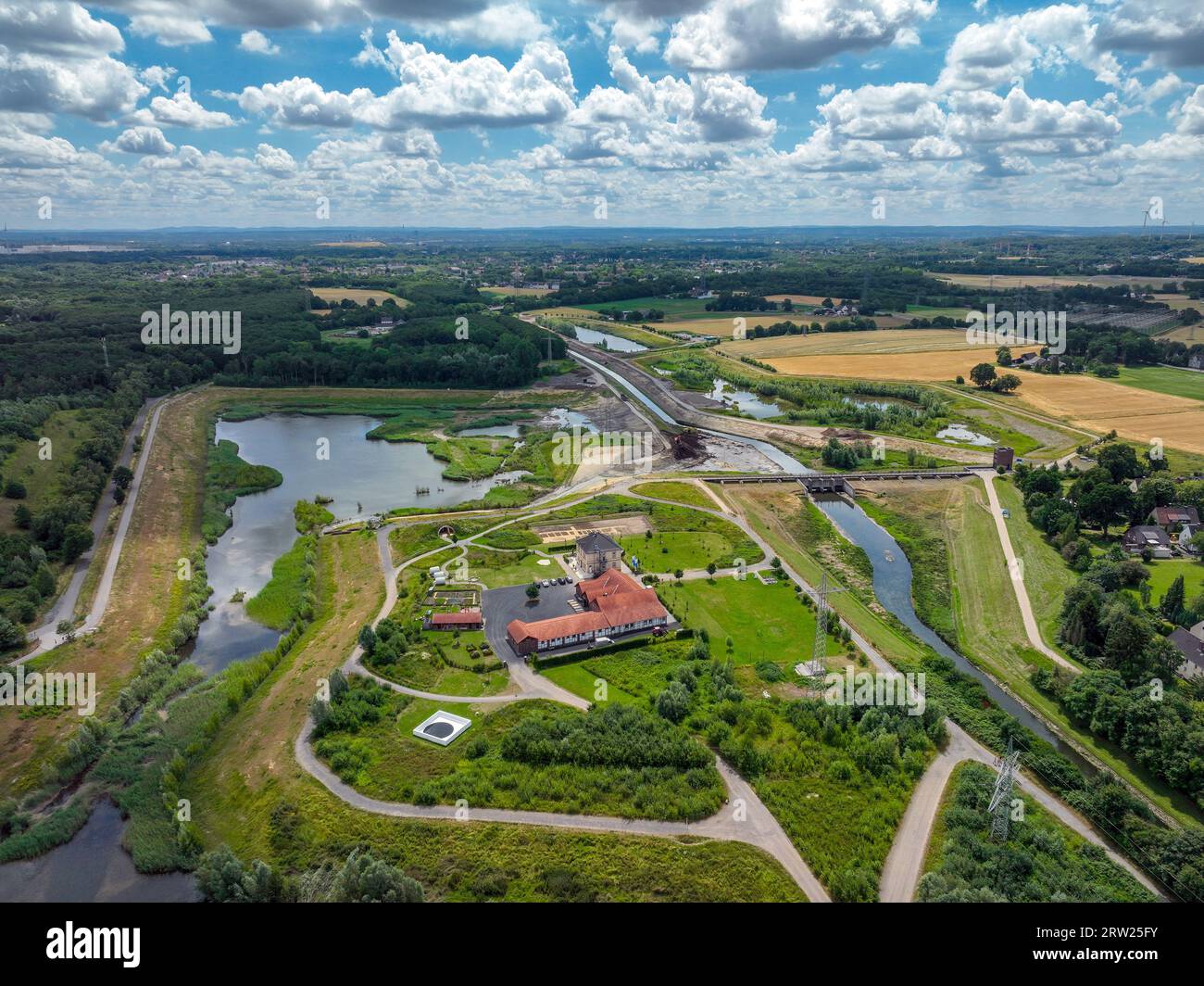 Flood retention basin mengede emscher auen hi-res stock photography and ...