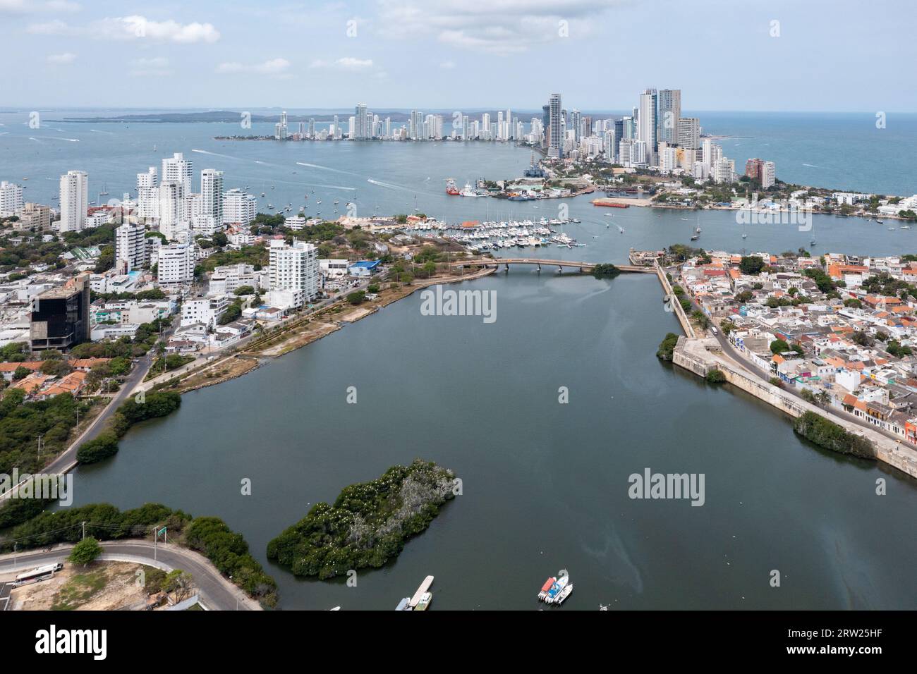 Aerial view of the skyline of Cartagena de Indias, the colombian Caribbean Stock Photo - Alamy