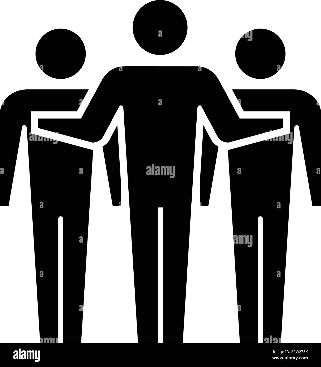 Leadership icon vector group of people and leader symbol in glyph ...