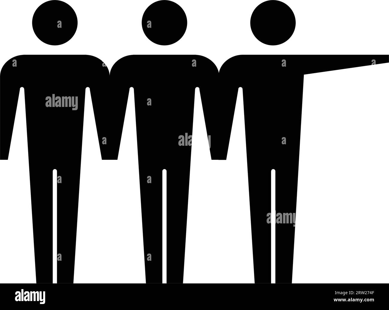 Leadership icon vector group of people and leader symbol in glyph ...