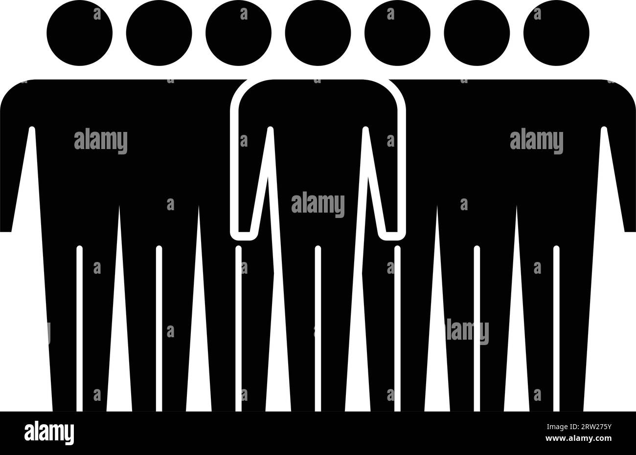 Leadership icon vector group of people and leader symbol in glyph ...