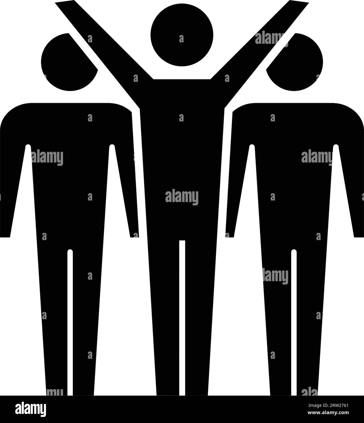 Leadership icon vector group of people and leader symbol in glyph ...