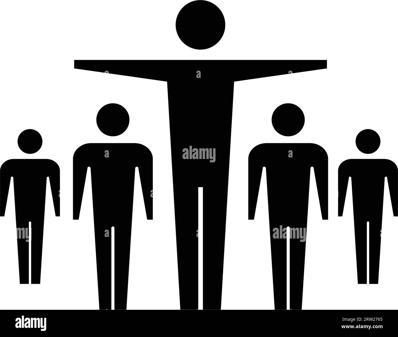 Leadership icon vector group of people and leader symbol in glyph ...